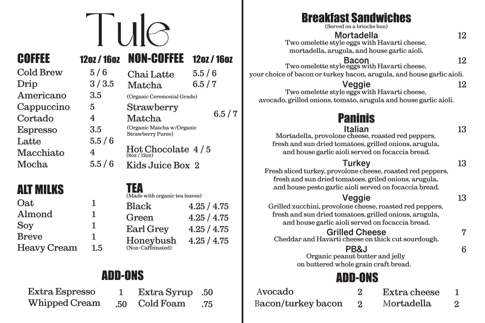 Home - Tule Coffee House